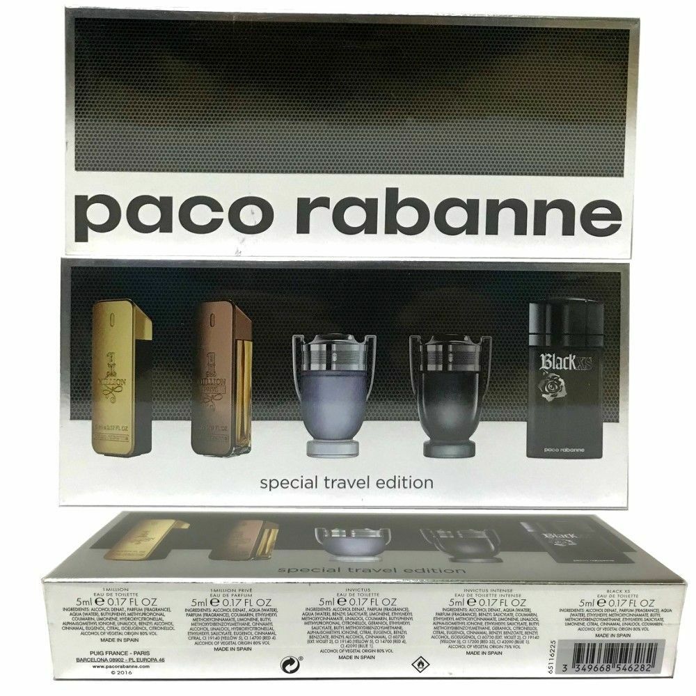 Paco Rabanne Miniatures Special Travel Limited Edition SET .17 oz 5 ml ...